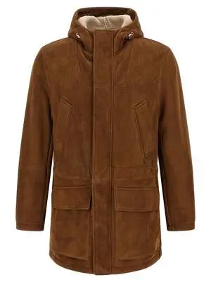 Brunello Cucinelli Suede Parka - Brown