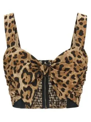 Dolce & Gabbana Sweetheart Neckline Top - Brown