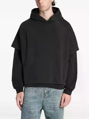 FOUND Layered-effect Hoodie - Black