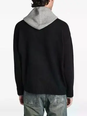 FOUND Layered-hood Sweater