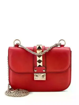 Valentino Garavani Glam Lock Leather Small Shoulder Bag - Red