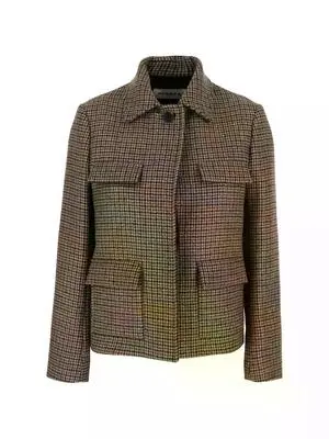 P.a.r.o.s.h Houndstooth-pattern Wool Jacket - Brown