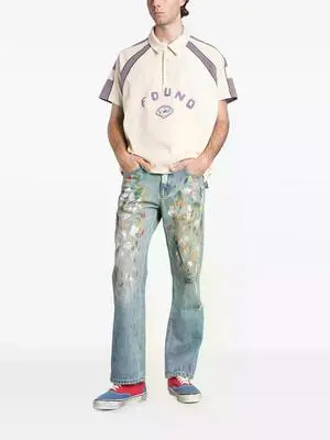 FOUND Logo-embroidered Raglan-sleeve Polo Shirt
