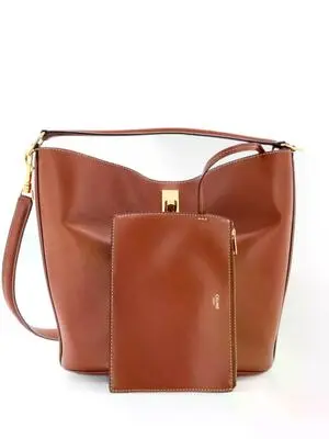 Celine 16 Bag Leather Bucket Bag - Brown