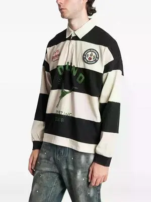 FOUND Striped Logo-embroidered Polo Shirt