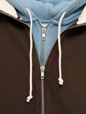 AUGUST BARRON Layered-effect Zip-up Hoodie