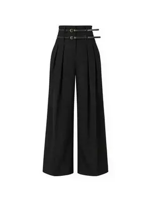 Liu Jo Belted Pleated Palazzo Pants - Black