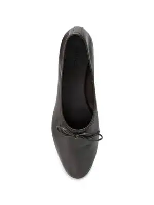 Dear Frances Gala Bow-detail Leather Ballet Flats