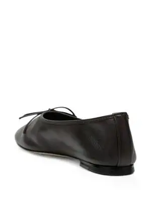 Dear Frances Gala Bow-detail Leather Ballet Flats