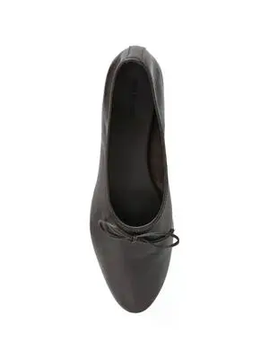Dear Frances Gala Bow-detail Leather Ballet Flats