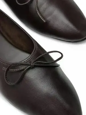 Dear Frances Gala Bow-detail Leather Ballet Flats