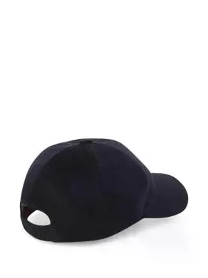Zegna Dark Baseball Cap In Oasi Cashmere - Blue