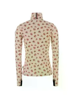 Moncler Floral-print High-neck Base Layer - Neutrals