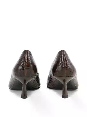 NOTABENE Emmy Low Crocodile-embossed Heeled Pumps