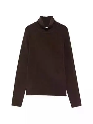 JOSEPH Lola Roll-neck Top - Brown