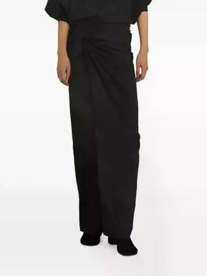CORTANA Tiempo Knot-detail Maxi Skirt - Black