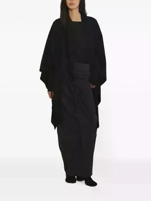 CORTANA Melange Wool Poncho Coat