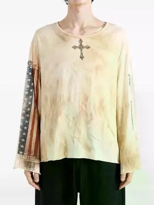 SAITOS Pilgrim Long-sleeved T-shirt - Neutrals