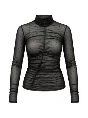 Liu Jo Stud-embellished Ruched T-shirt - Black