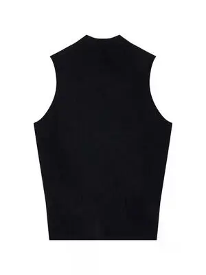 Armani Exchange Monogram-pattern Sleeveless Top - Black