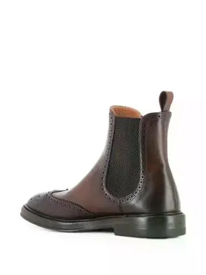 ALBERTO FASCIANI Brogue-detail Leather Chelsea Boots