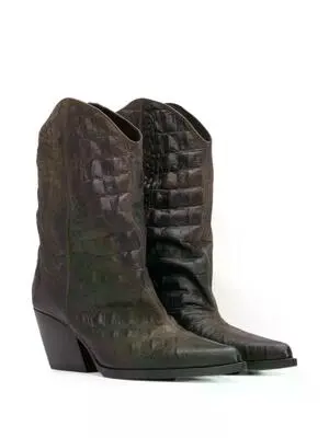 NOTABENE Zora Crocodile-effect Cowboy Boots