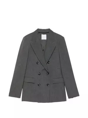 CENERE GB Double-breasted Peak-lapel Blazer - Grey