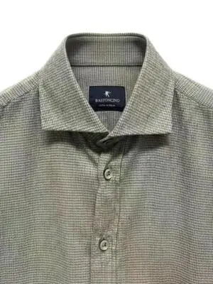BASTONCINO Textured Button-front Shirt - Grey