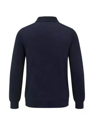 PANICALE Textured-knit Long-sleeve Polo Shirt
