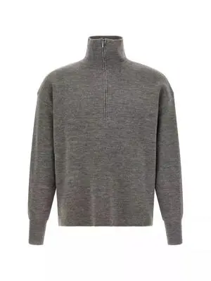 MA'RY'YA Half-zip Dropped-shoulder Sweater - Grey