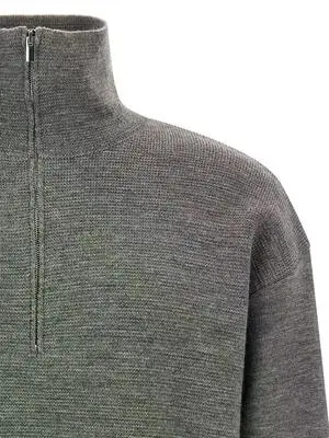 MA'RY'YA Half-zip Dropped-shoulder Sweater - Grey