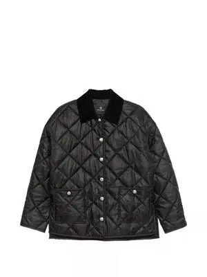 ANINE BING Luca Quilted Corduroy-collar Jacket - Black