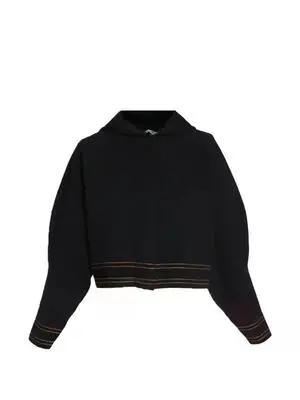 Max Mara Contrast-stitch Hooded Cardigan - Black