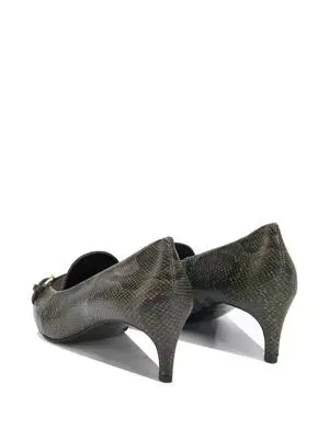 DEL CARLO Snake-effect Buckle-detail Pumps