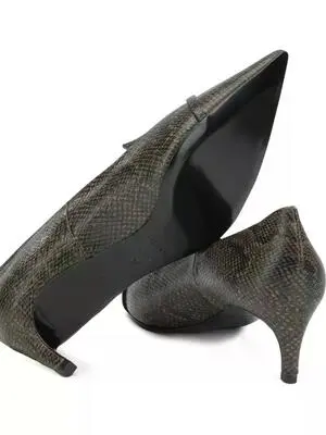 DEL CARLO Snake-effect Buckle-detail Pumps