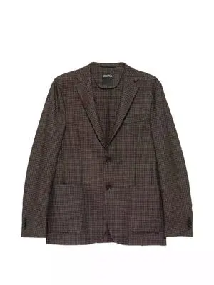Zegna Houndstooth-pattern Single-breasted Blazer - Brown