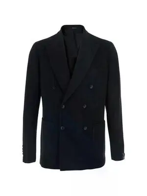 Tagliatore Double-breasted Knit Blazer - Black