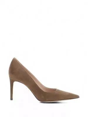 STUART WEITZMAN Pointed-toe Suede Pumps - Brown