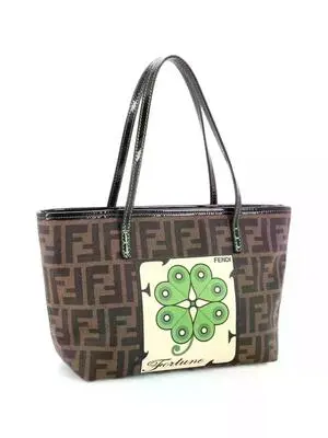 Fendi Roll Printed Zucca Coated Canvas Small Tote Bag - Brown