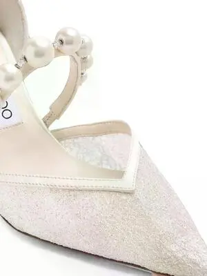 JIMMY CHOO Pearl-embellished Lace Pumps