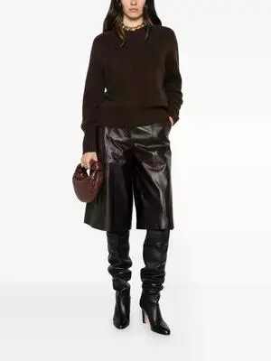 JOSEPH Asia Nappa-leather Cropped Trousers