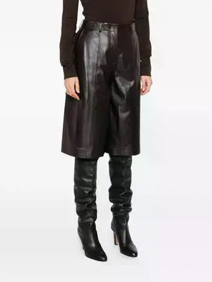 JOSEPH Asia Nappa-leather Cropped Trousers