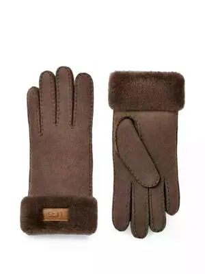 UGG Shearling-trim Suede Gloves - Brown