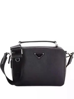 Prada Brique Saffiano Leather Small Crossbody Bag - Black