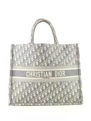 Dior Book Oblique Canvas Large Tote Bag - Grey