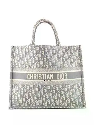 Dior Book Oblique Canvas Large Tote Bag - Grey