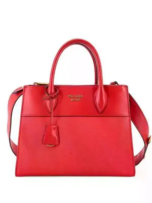 Prada Paradigme Tote Saffiano With City Calf Small Satchel - Red