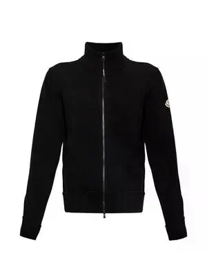 Moncler Logo-patch Zip-up Cardigan - Black