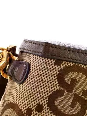 Gucci Bamboo 1947 Top Handle Bag Jumbo Gg Canvas Mini Crossbody Bag - Brown