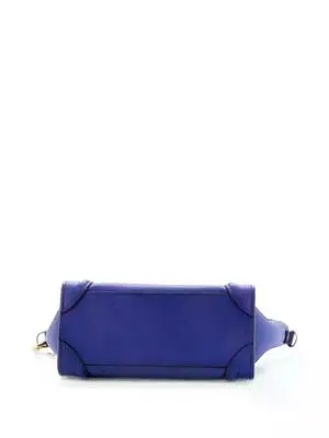 Celine Luggage Bag Grainy Leather Nano Crossbody Bag - Blue
